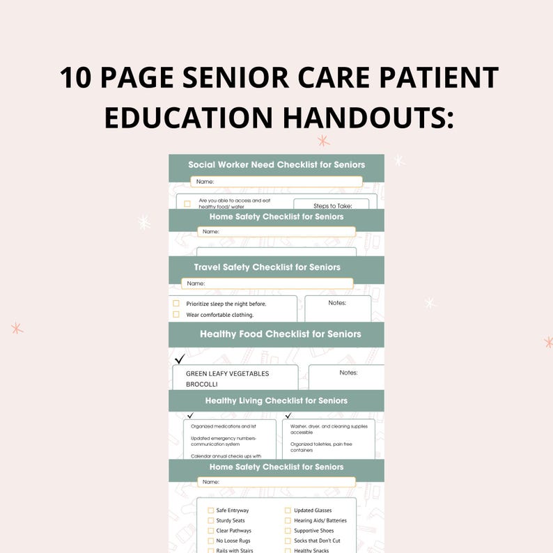 10 Patient Education Handouts for Elderly, Assisted Living , Fall ...