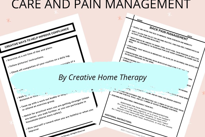 Back Pain Care Health Handouts for Seniors Physical - Etsy