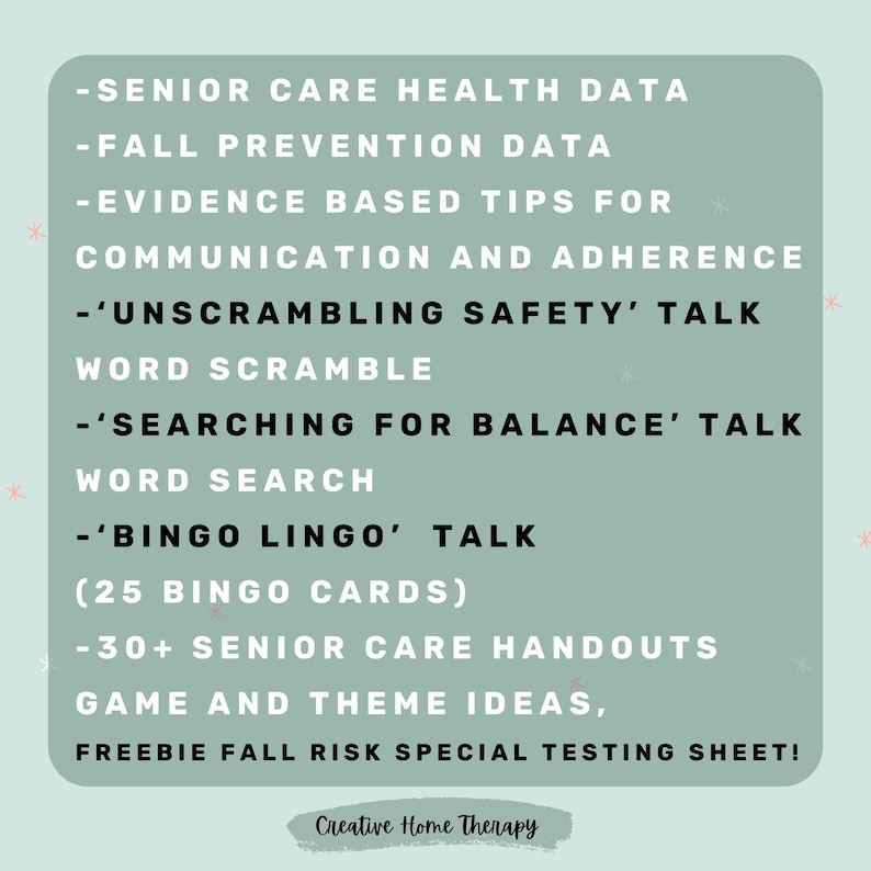 Fall Prevention Month Senior Care Activity, 3 Inservices and Senior ...