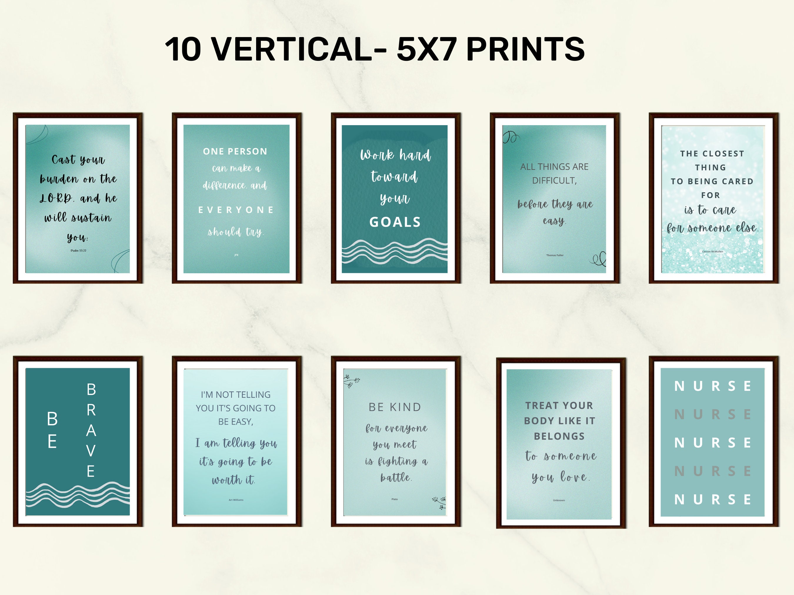 16 Inspirational Wall Art Health Office Decor Signs Aqua - Etsy