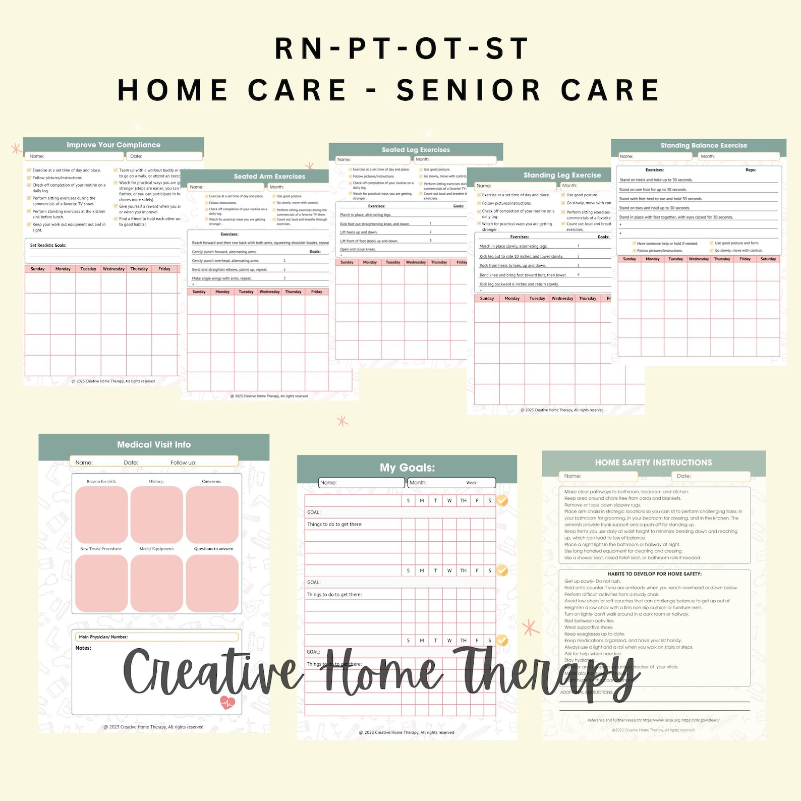 Evaluation, Assessment, Start of Care Forms for Senior Care and Home ...