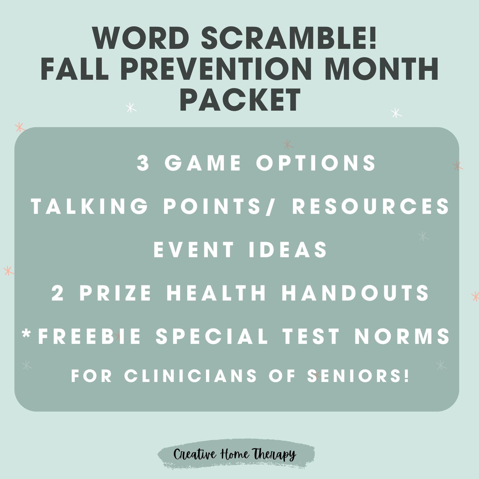 Fall Prevention Month Senior Care Activity, 3 Inservices and Senior ...