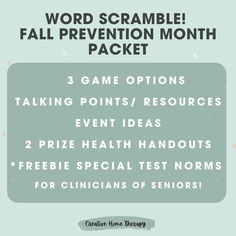 Fall Prevention Month Senior Care Activity, 3 Inservices and Senior ...