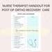 Orthopedic Surgery Recovery Health Packet for Home Care Nurse Therapist ...