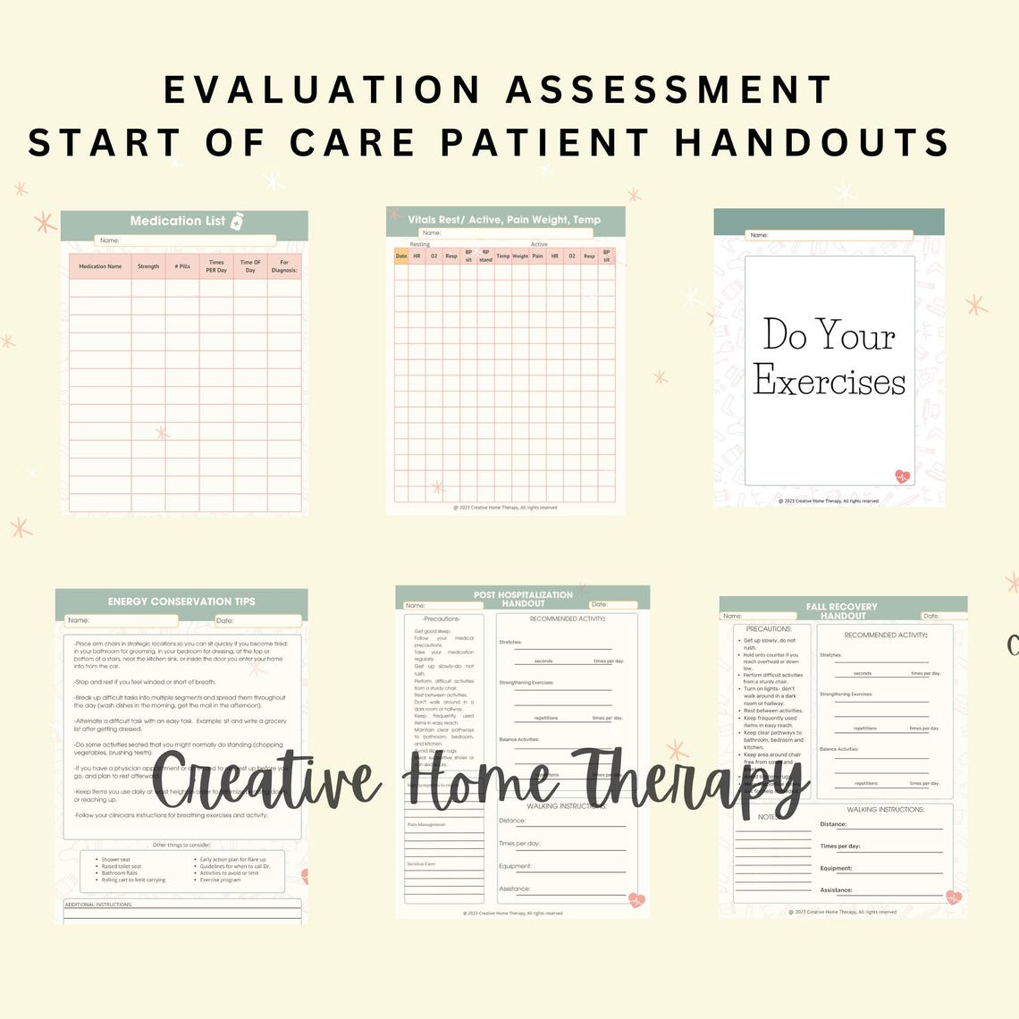 Evaluation, Assessment, Start of Care Forms for Senior Care and Home ...