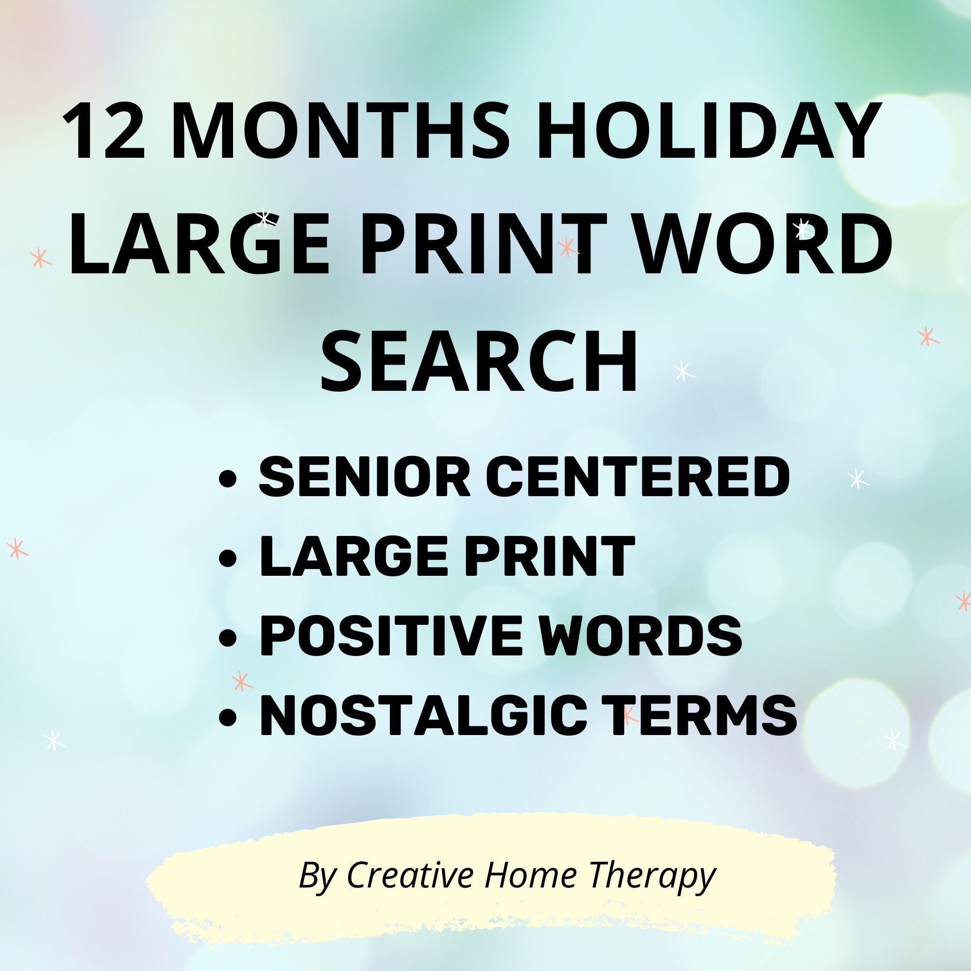 Holiday Word Search Games FOR SENIORS Large Print /word Search Puzzles ...
