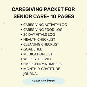 Caregiving Bundle Handouts for Organized Senior Care, Home Care Forms ...