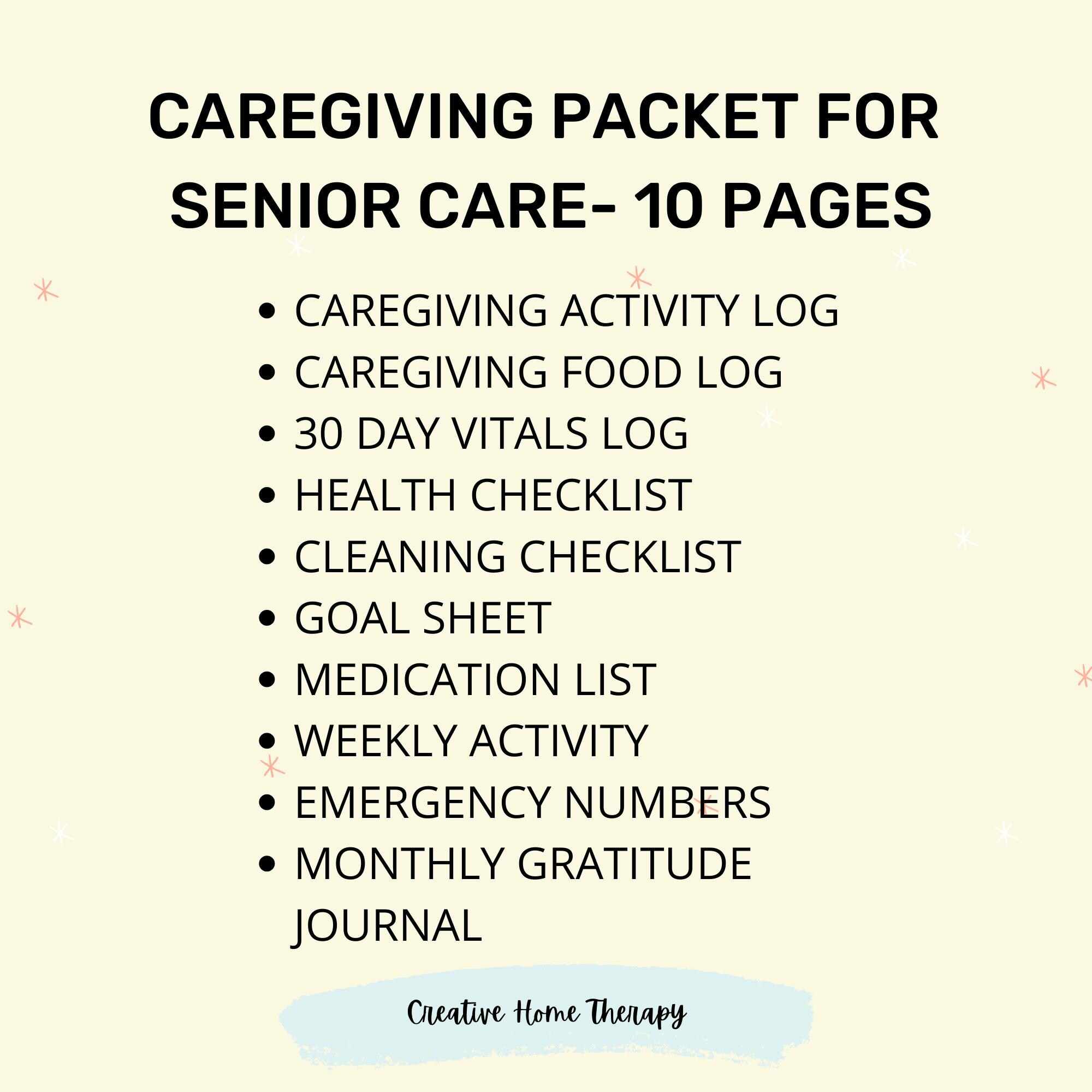 Caregiving Bundle Handouts for Organized Senior Care, Home Care Forms ...