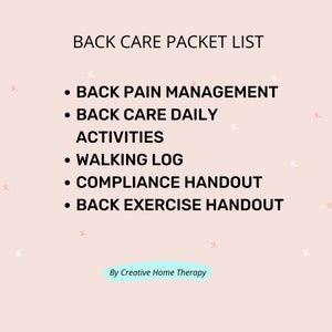 Back Pain Care Health Handouts for Seniors, Physical Therapist, Nursing ...