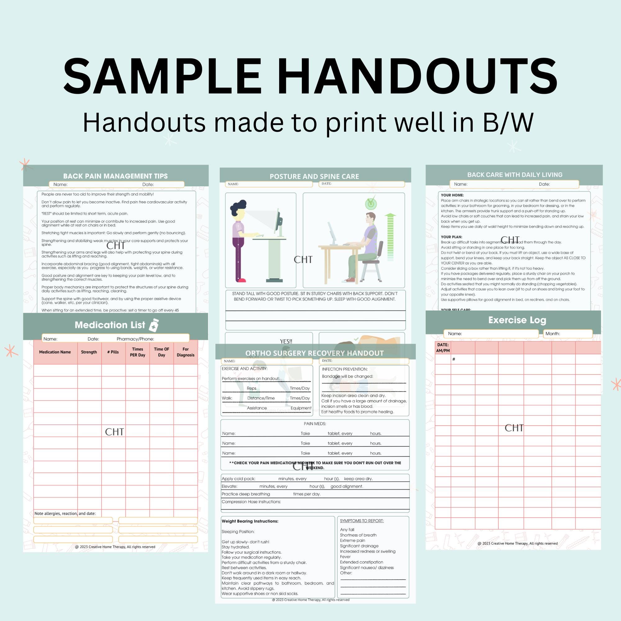 Back Pain Care Health Handouts for Seniors, Physical Therapist, Nursing ...