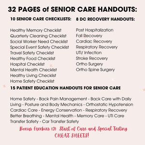 Patient Handouts Instant Download Senior Care Nurse Physical ...