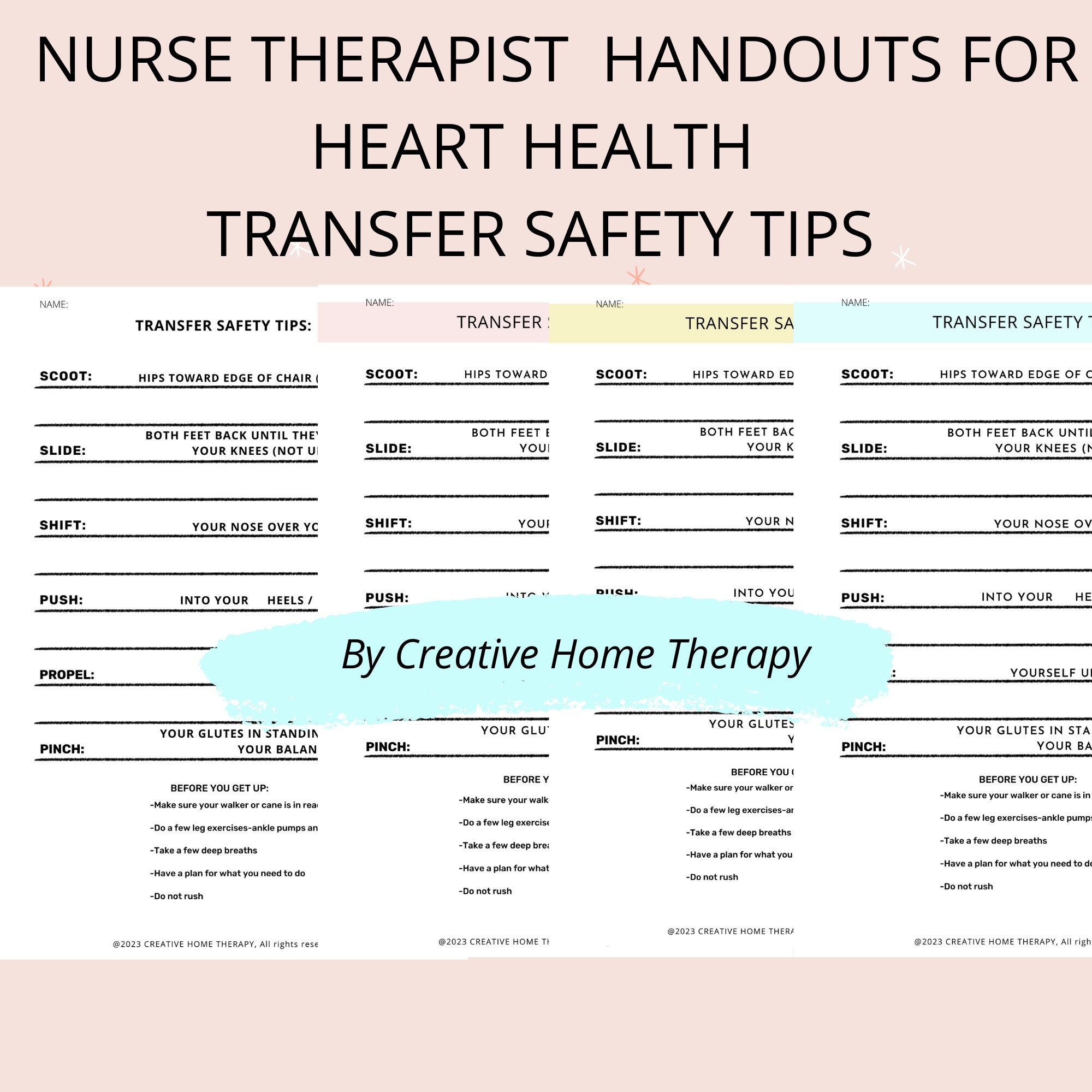 Heart Health Cardiac Care Nurse Handouts Therapist Client - Etsy