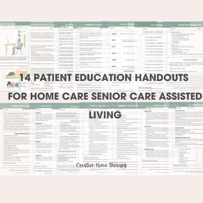 Patient Handouts Instant Download Senior Care Nurse Physical ...