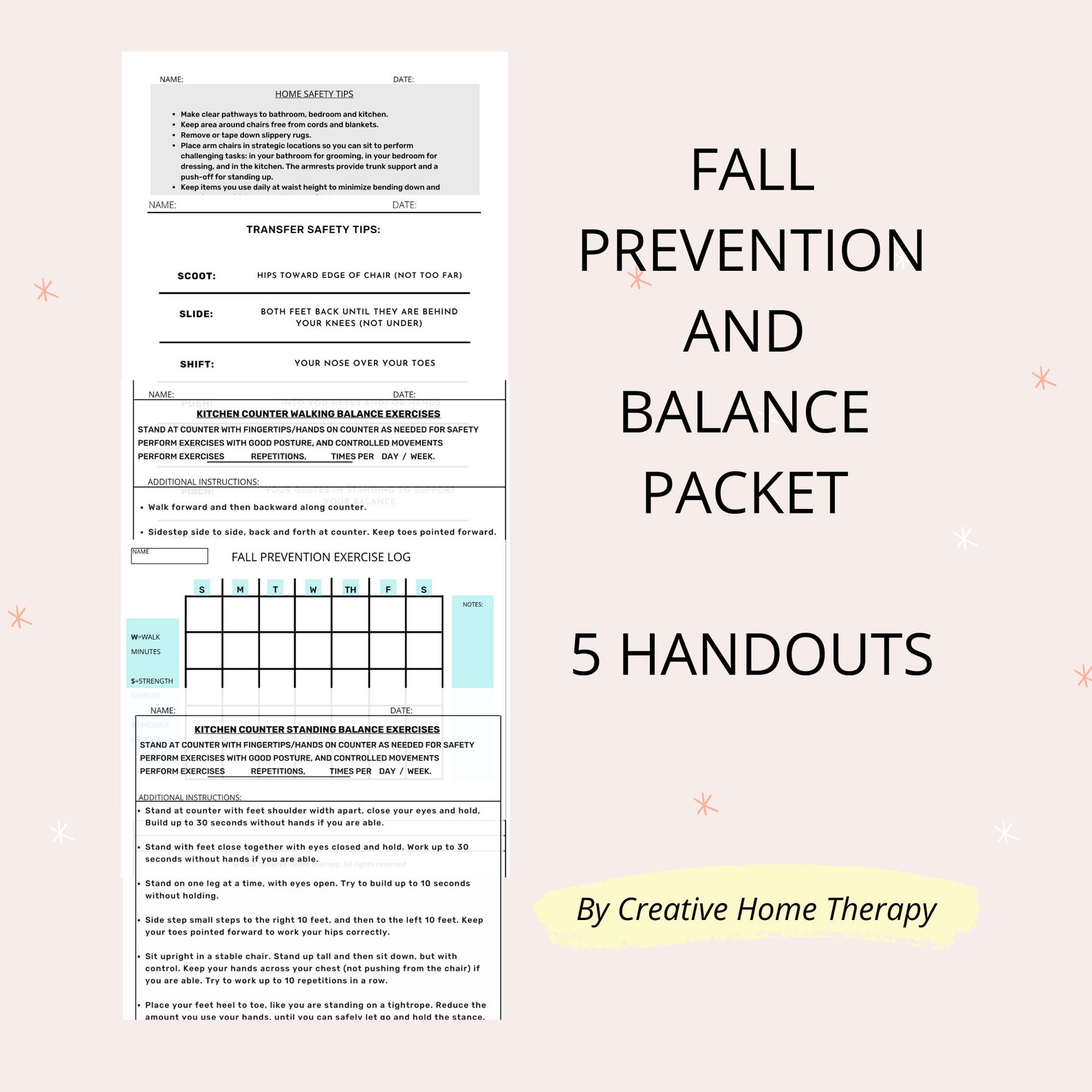 Fall Prevention Handouts, Falls Prevention, Fall Trackers, Patient ...