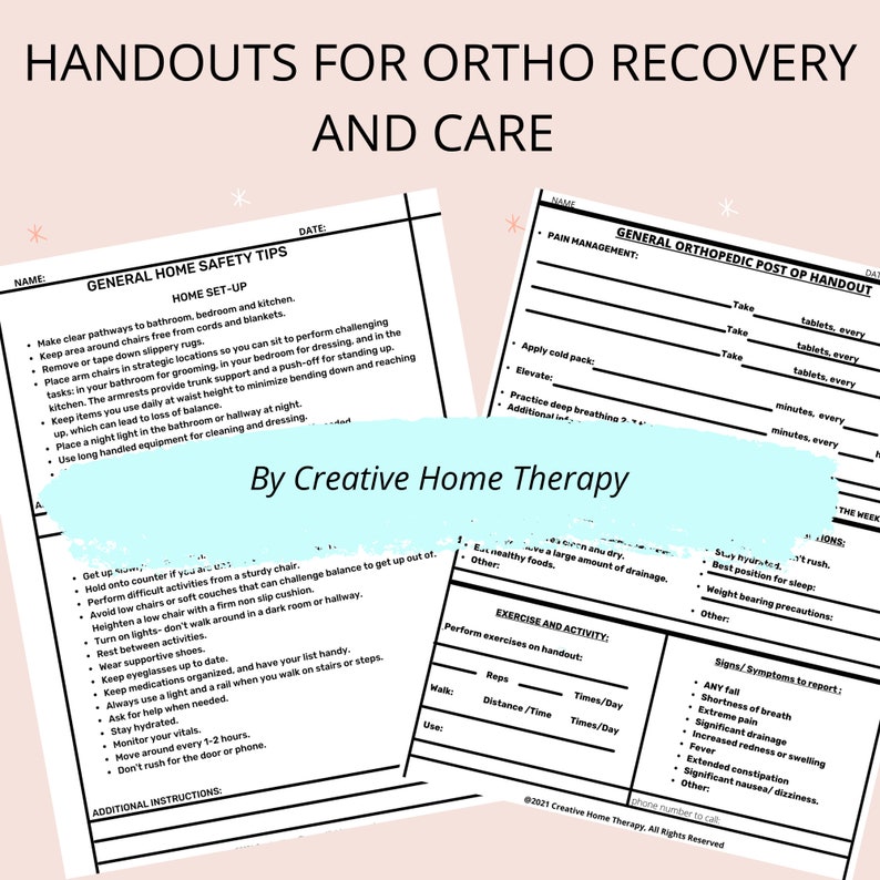 Orthopedic Surgery Recovery Health Packet for Home Care Nurse - Etsy