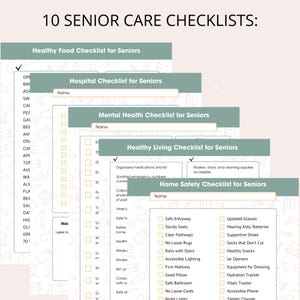 Checklists for Senior Health Nursing Home Care Therapist Forms for ...