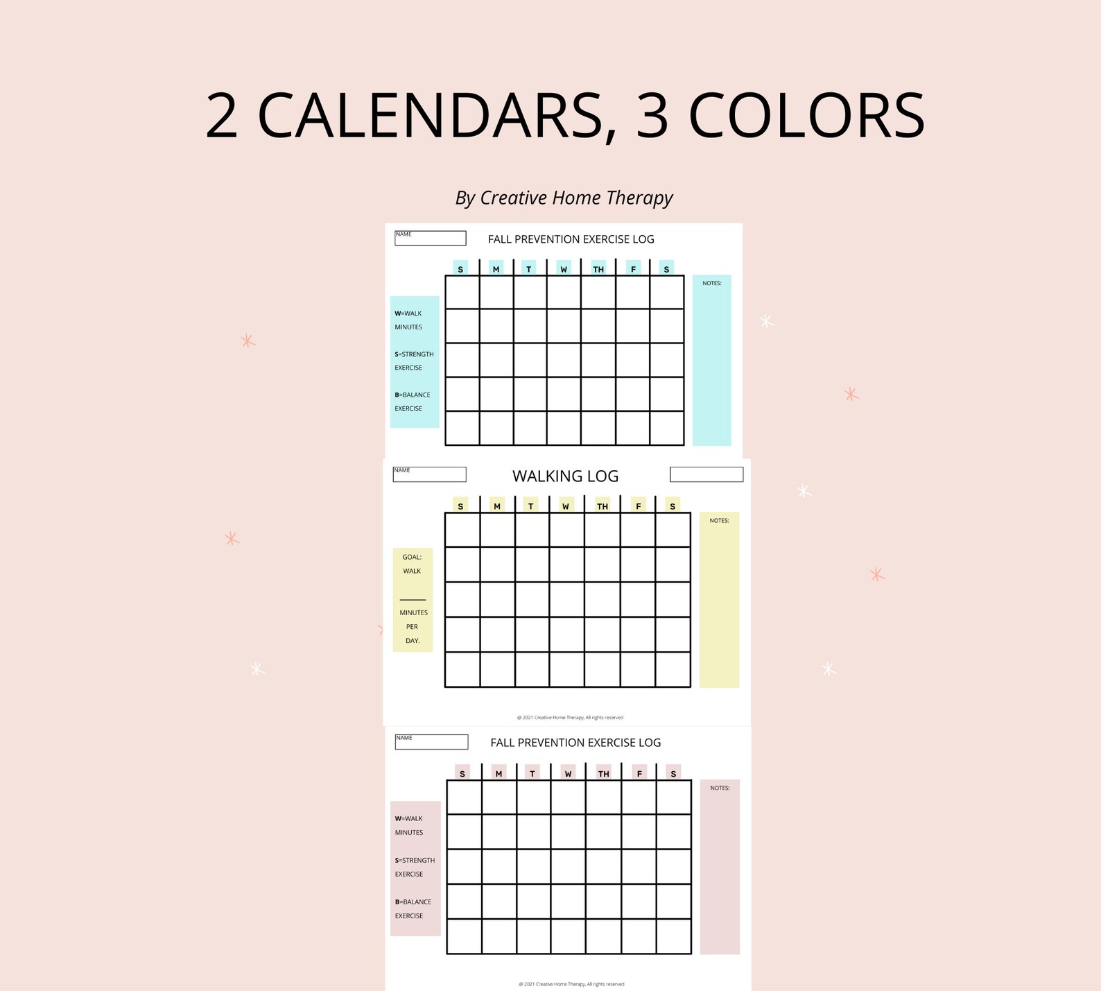 Fall Prevention Bundle Educational Health Handouts Therapist Nurse ...