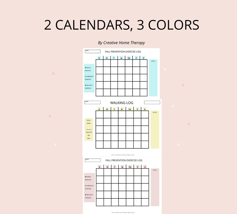 Fall Prevention Bundle Educational Health Handouts Therapist Nurse ...