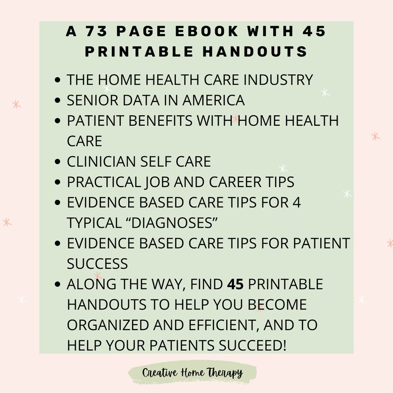 Home Care 73 Page E BOOK With 45 Senior Healthcare Patient Handouts - Etsy