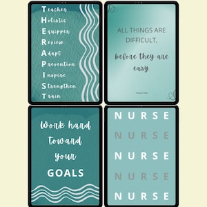 16 Inspirational Wall Art Health Office Decor Signs Aqua Senior Decor ...