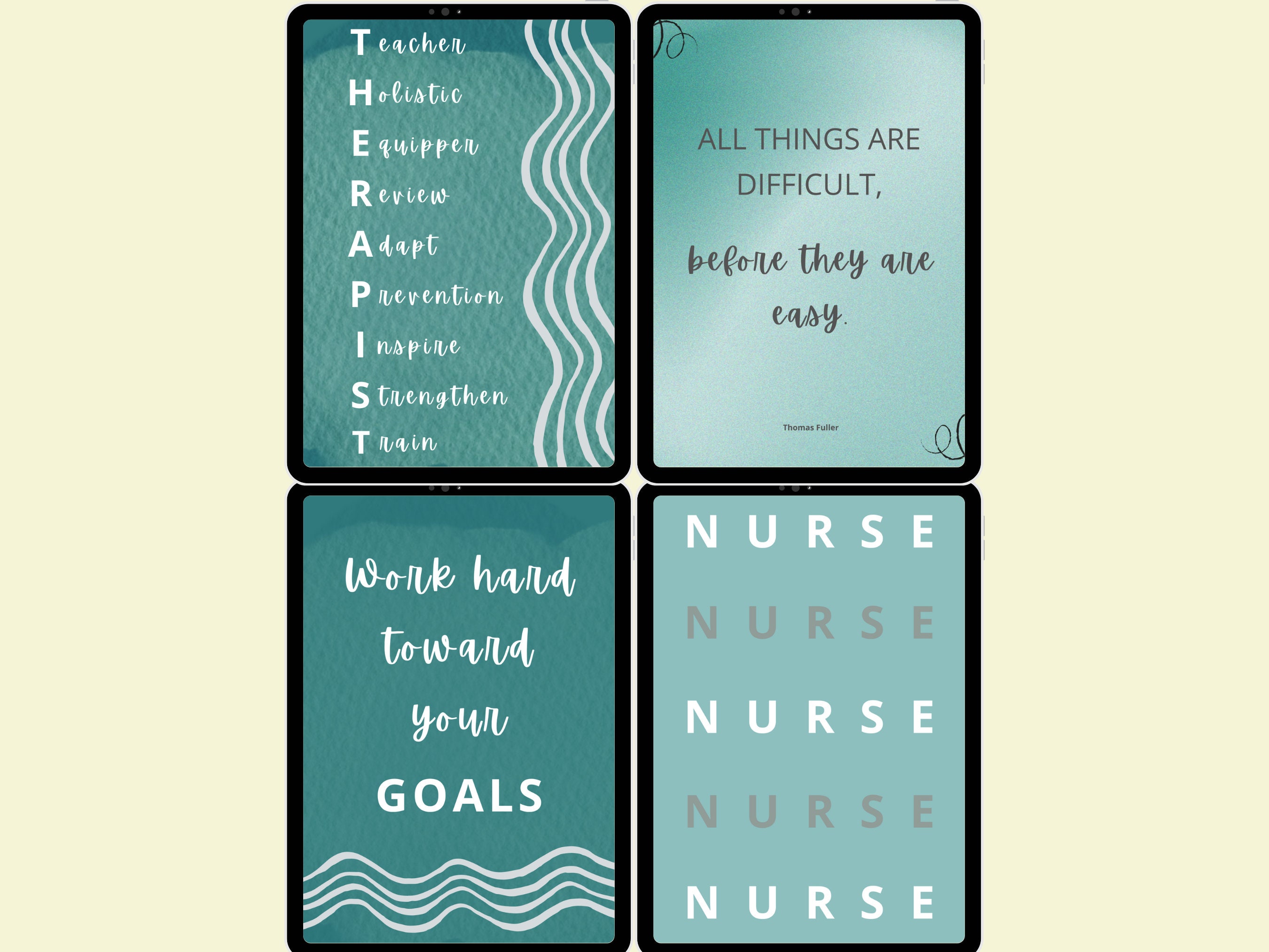 16 Inspirational Wall Art Health Office Decor Signs Aqua - Etsy