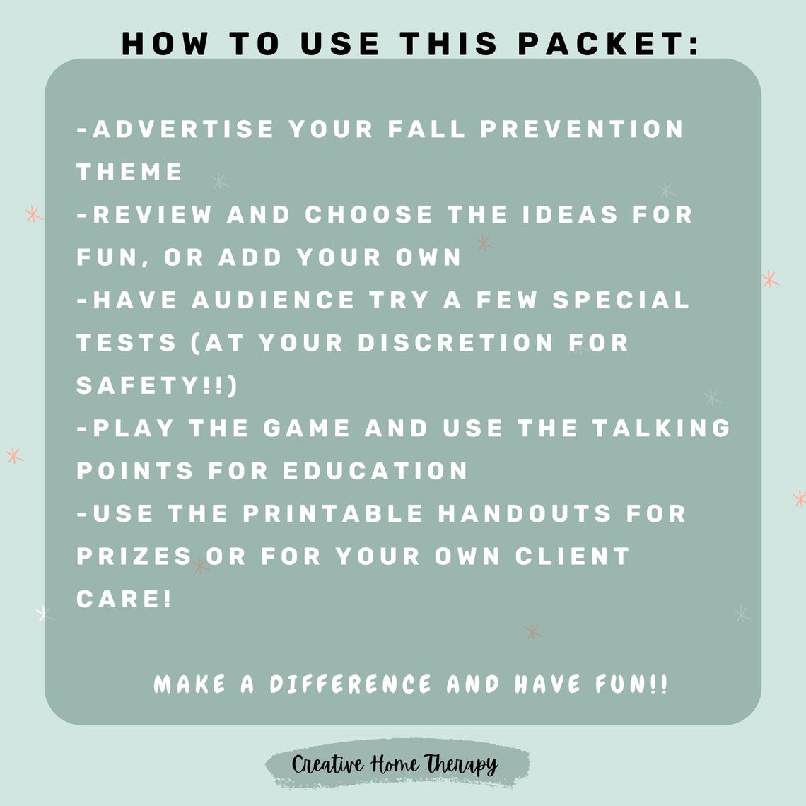 Fall Prevention Month Word Search Senior Care Talk and Game Packet With ...