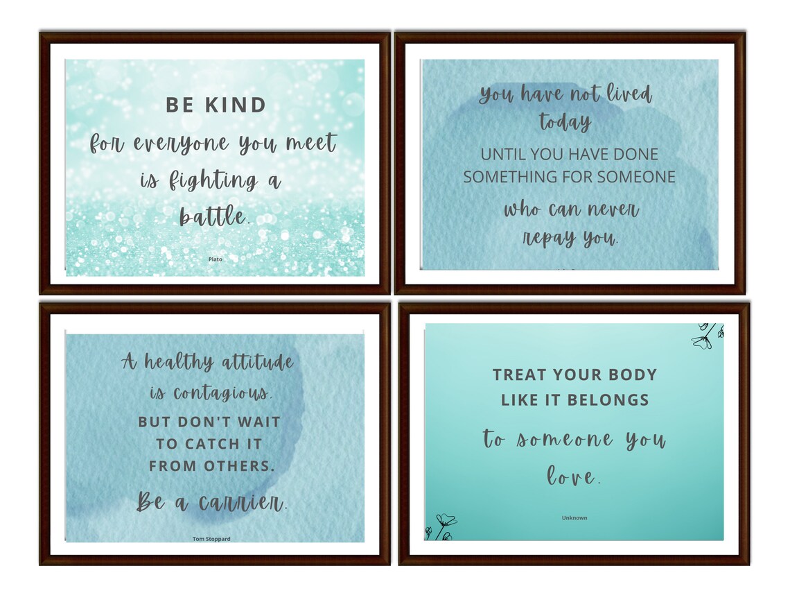 16 Inspirational Wall Art Health Office Decor Signs Aqua - Etsy