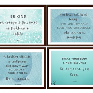 16 Inspirational Wall Art Health Office Decor Signs Aqua Senior Decor ...