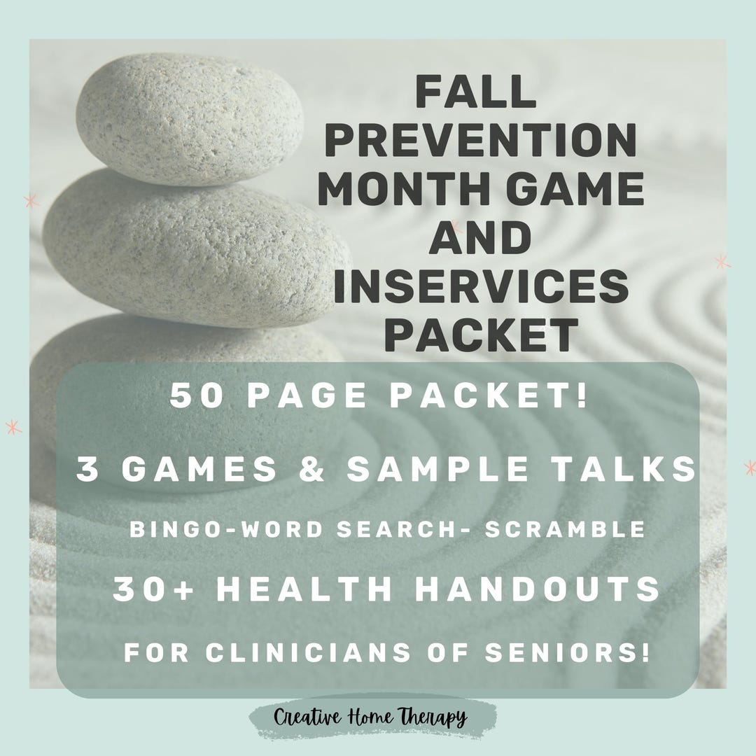 Fall Prevention Month Senior Care Activity, 3 Inservices and Senior ...