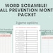 Word Scramble for Seniors, Fall Prevention Month Health Talk and Game ...
