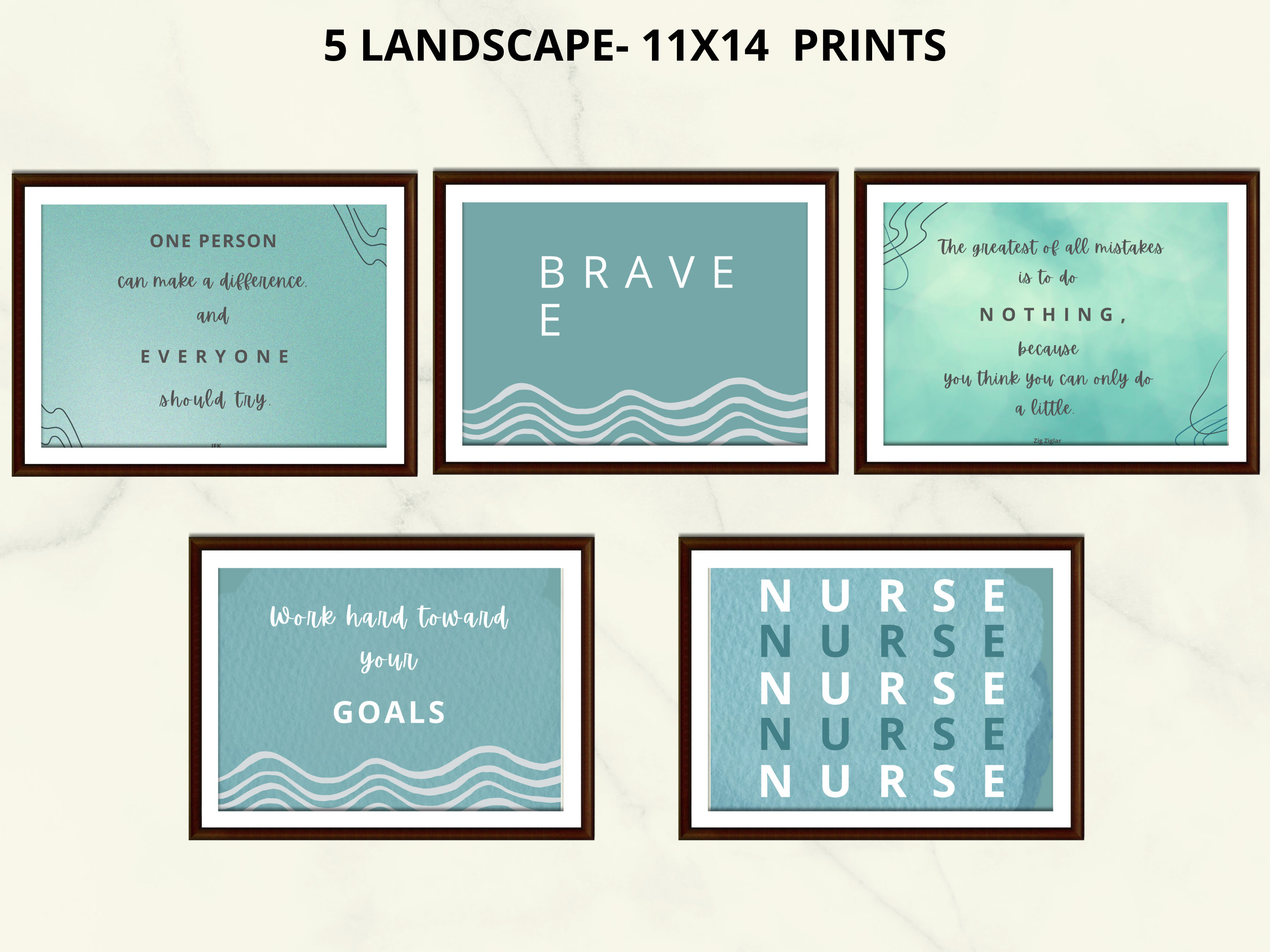 16 Inspirational Wall Art Health Office Decor Signs Aqua - Etsy