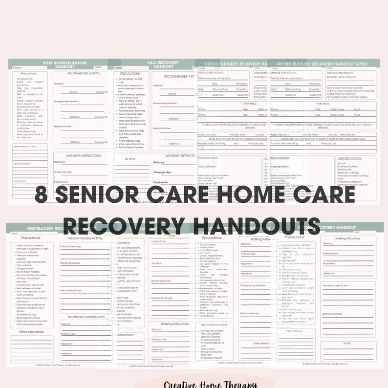 Patient Handouts Instant Download Senior Care Nurse Physical ...