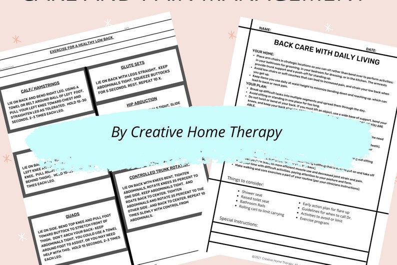Back Pain Care Health Handouts for Seniors Physical - Etsy