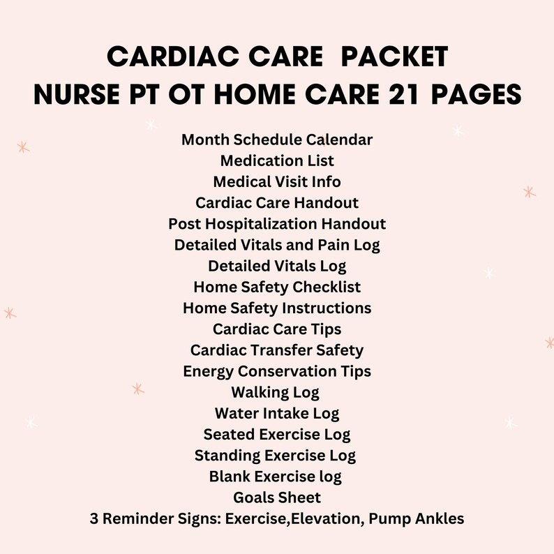 Heart Health Handouts, Cardiac Care Nurse Packet, Therapist Cardiac ...