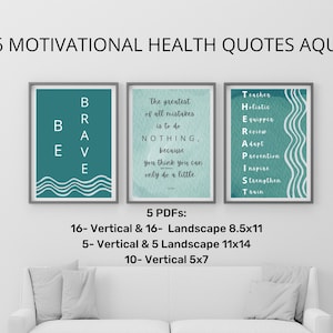 16 Inspirational Wall Art Health Office Decor Signs Aqua Senior Decor ...