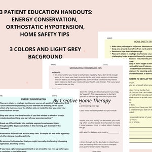 Fall Prevention Bundle Educational Health Handouts Therapist Nurse ...