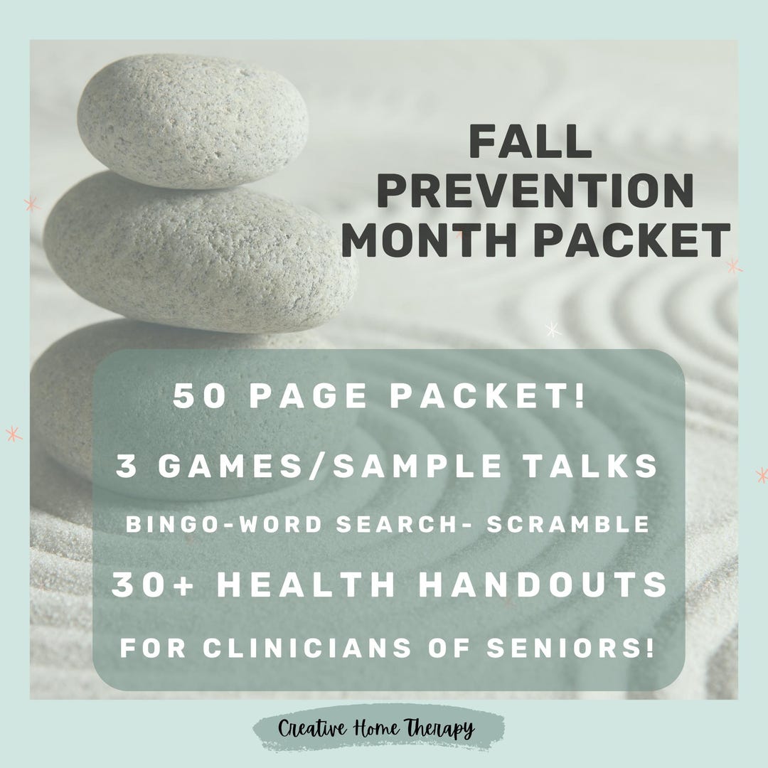 Fall Prevention Month Senior Care Activity, Inservice and Games (3 ...