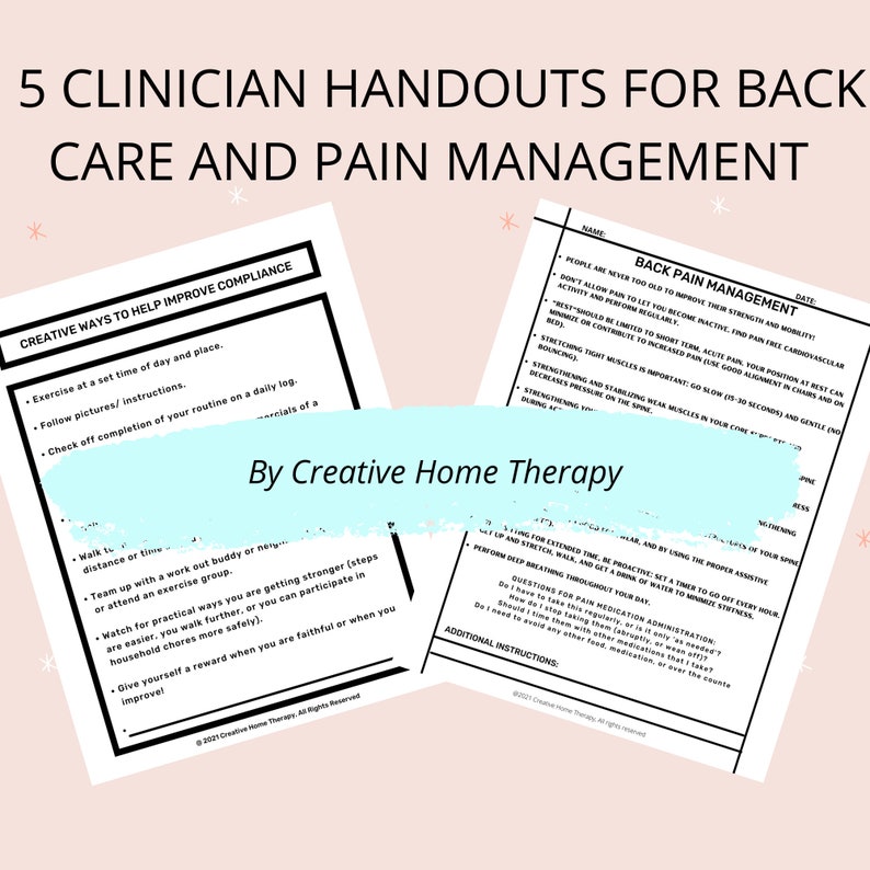Back Pain Care Health Handouts for Seniors, Physical Therapist, Nursing ...