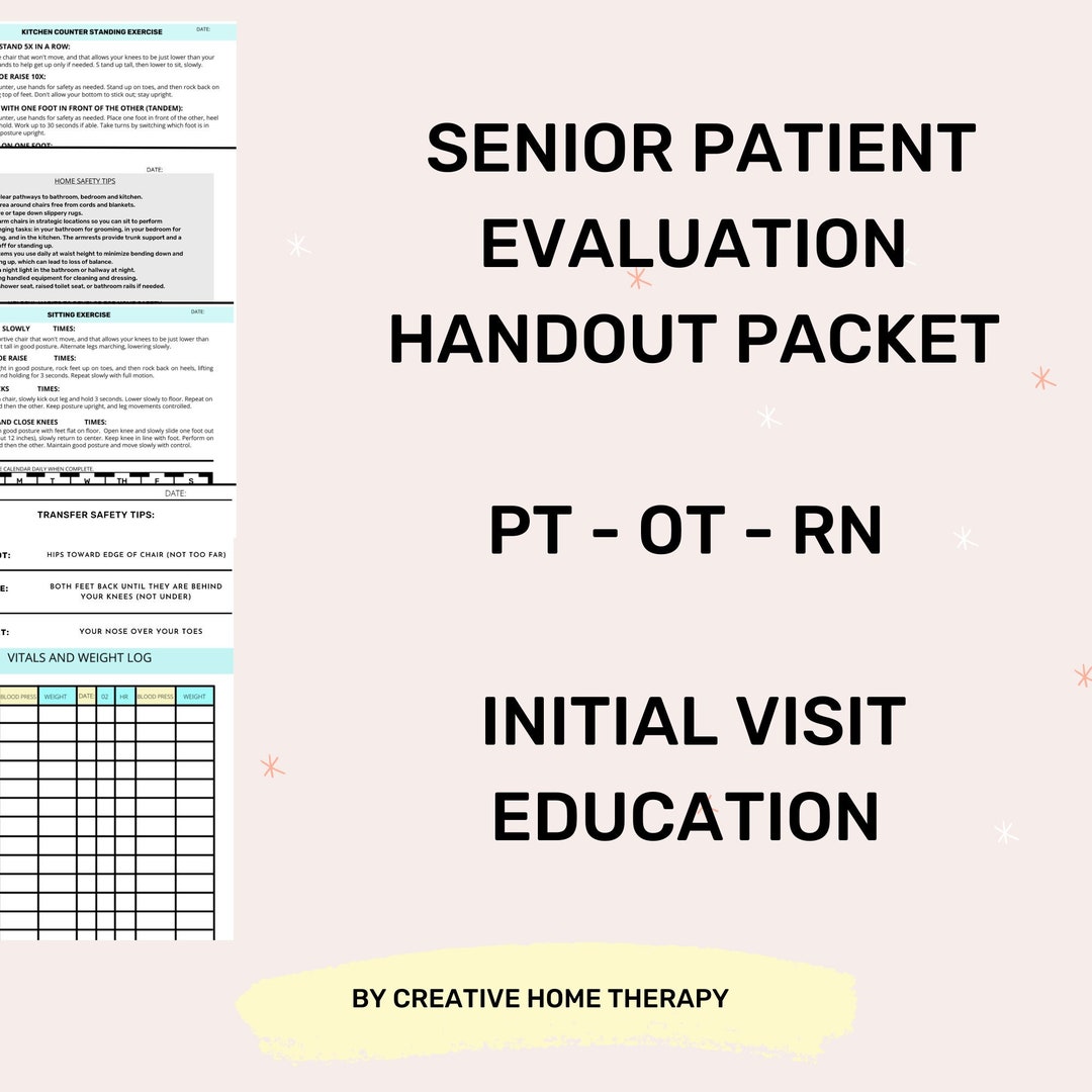 Senior Assessment Home Care Forms for Nursing Report Therapy - Etsy
