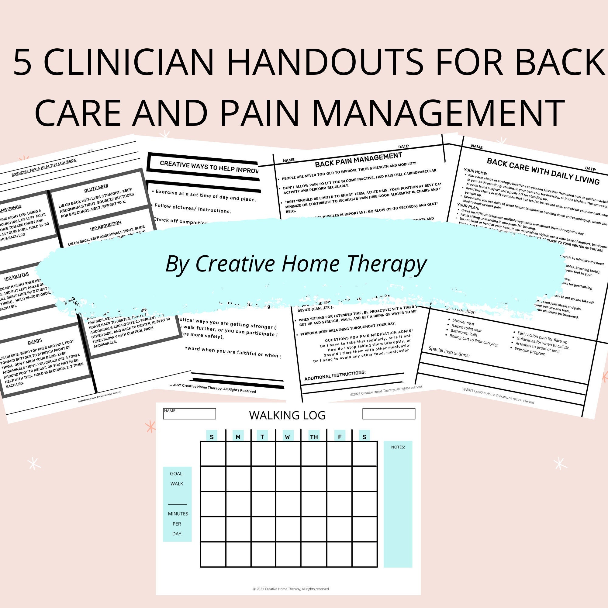 Back Pain Care Health Handouts for Seniors, Physical Therapist, Nursing ...