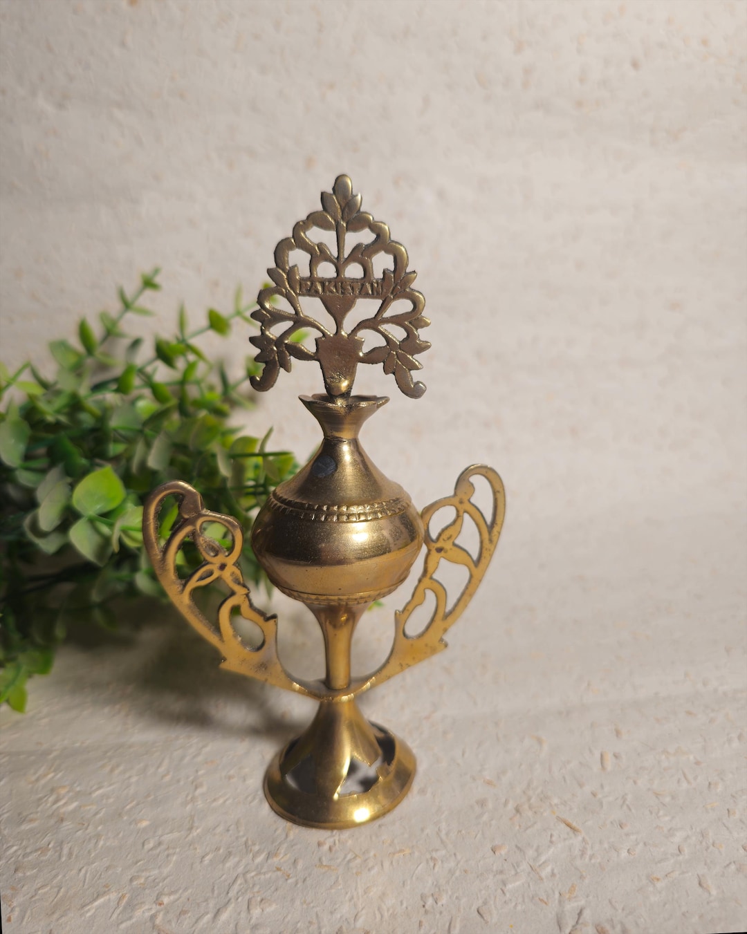 Vintage Brass Surma Dani With Pakistan Emblem, Handcrafted Kohl Holder ...