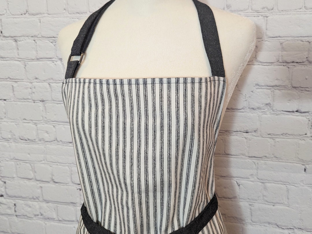 Apron / Chef's Apron / Classic Apron / Stripe Apron / Black and White ...