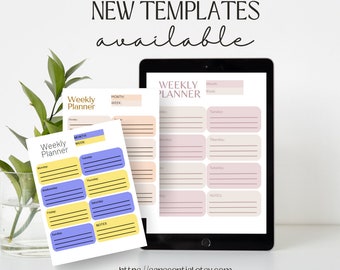 Weekly Planner Printable Digital Download PDF Productivity Organizer ...