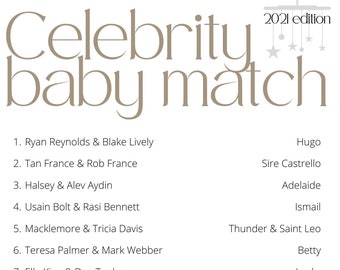 Celebrity Baby Match - Etsy