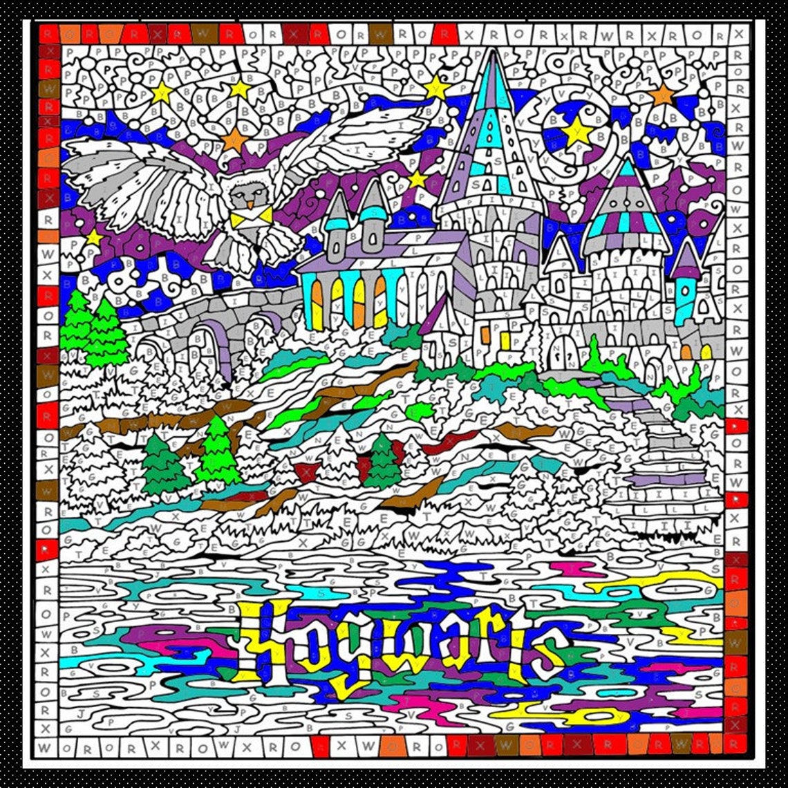 Color By Number Harry Potter Inspirations Digital Book | Etsy