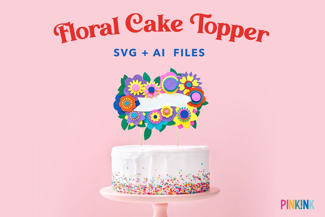 Floral Cake Topper Svgs - Etsy