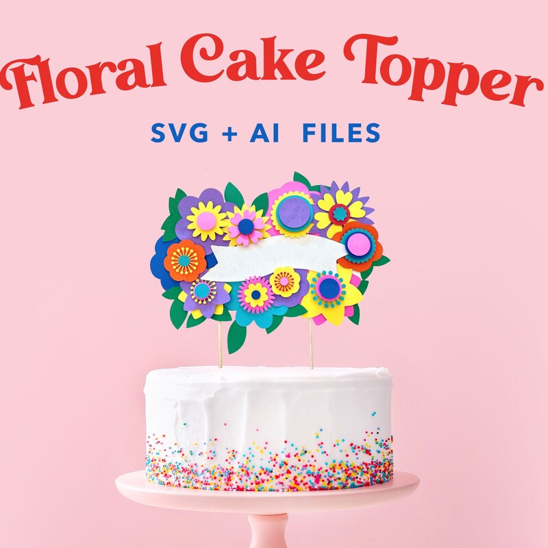 Floral Cake Topper - Etsy