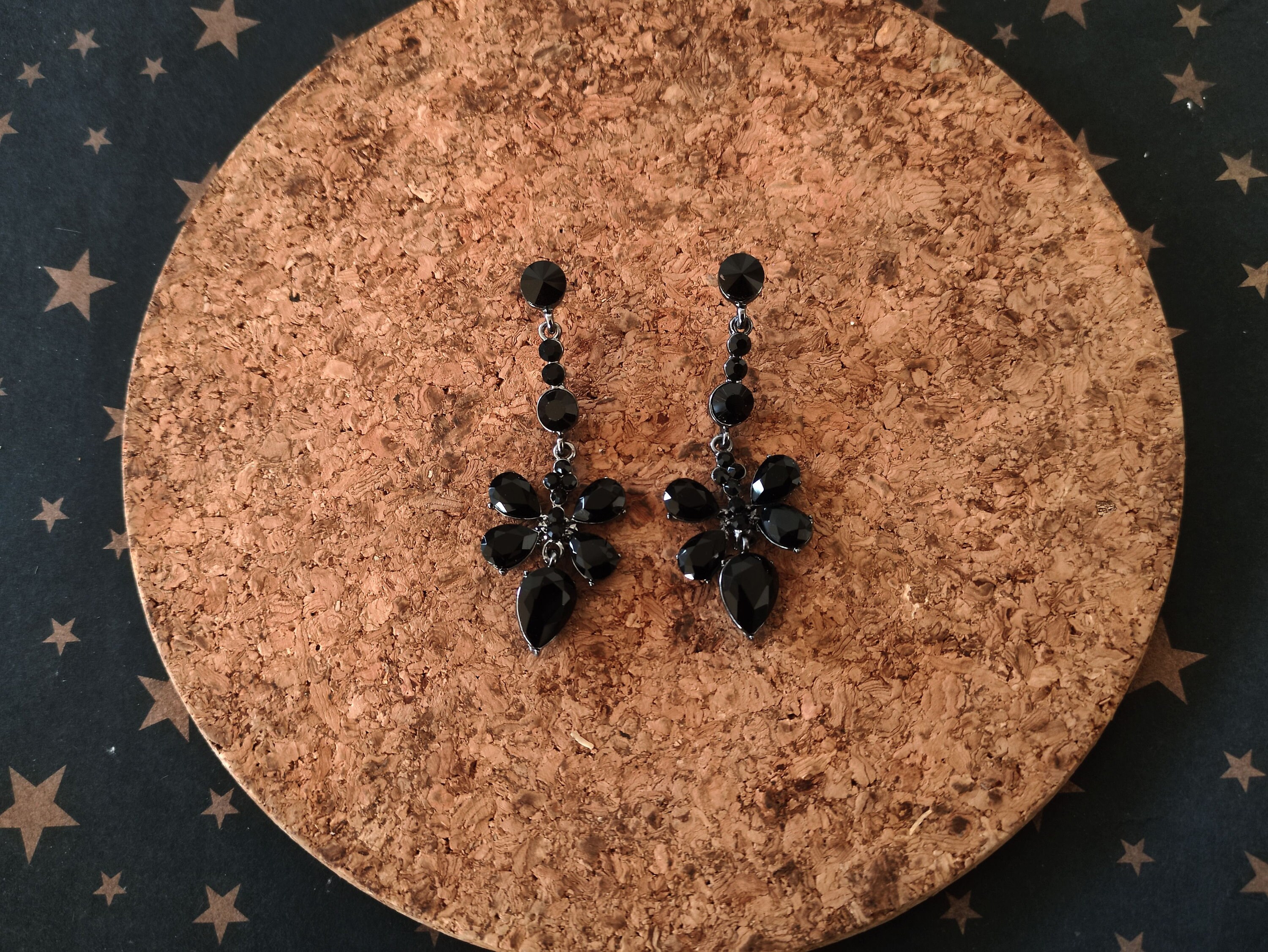 Black Gothic Drop Earrings Vampire Black Crystal Earrings - Etsy