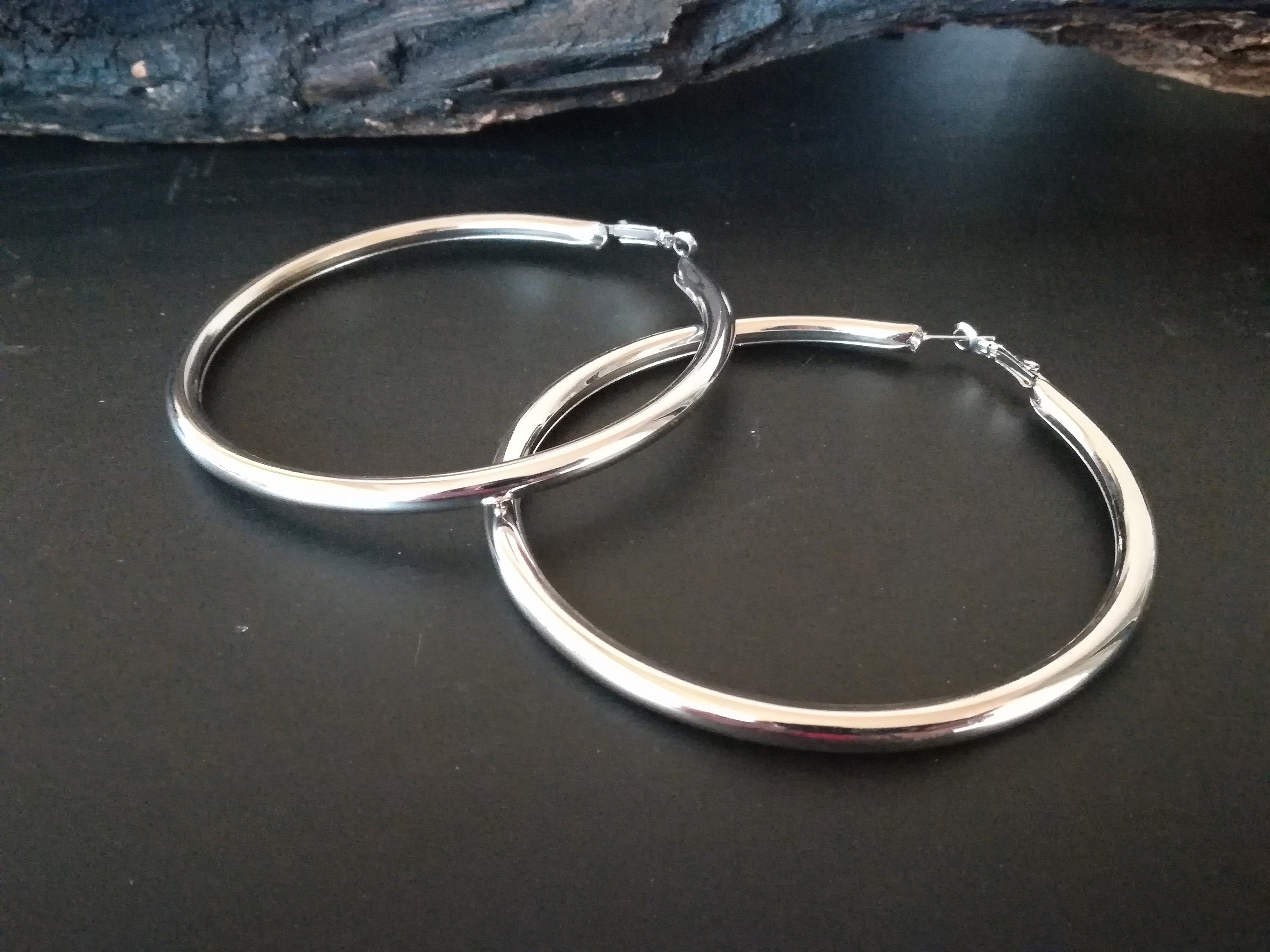 Oversize Silver Hoops Boho Big Hoops for Women and Girls - Etsy