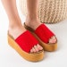 Red Leather Suede Sandals Red Platform Sandals Boho Platform Sandals ...